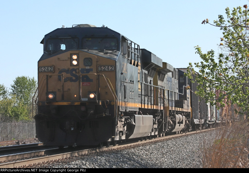 CSX 5242 and train D732